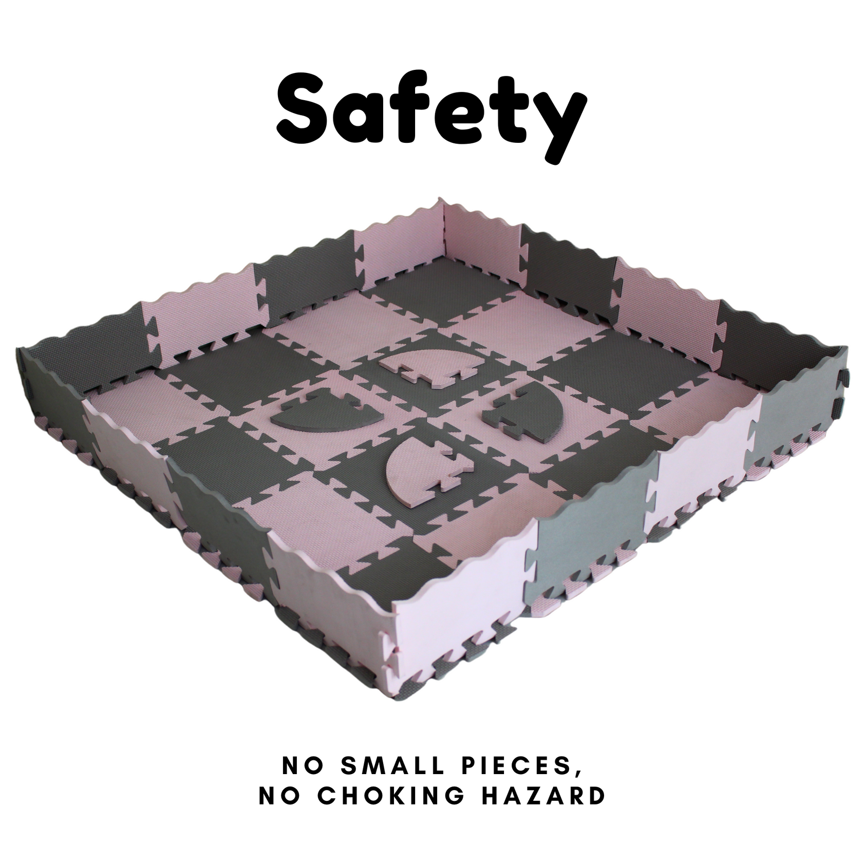 SCANDi Interlocking Kids Play Mat with Fence | Blush Pink – Polytag Shop