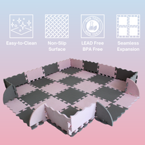 SCANDi Interlocking Kids Play Mat with Fence | Blush Pink – Polytag Shop